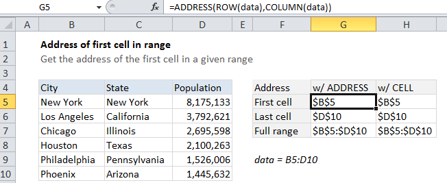How To Get Address Of First Cell In Range In Excel February 29 2024 