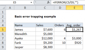 Basic error trapping example in Excel October 6, 2025 - Excel Office