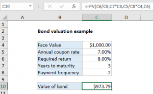 Bond valuation example in Excel December 17, 2025 - Excel Office