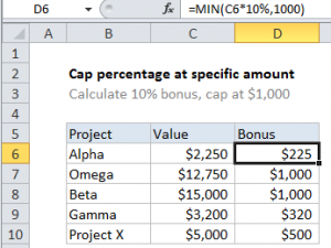 Calculate cap percentage at specific amount in Excel October 31, 2025 ...