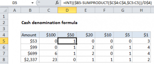 Cash denomination calculator in Excel December 20, 2025 - Excel Office