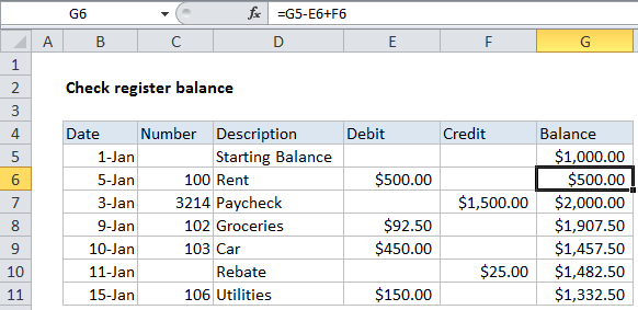 How To Set Check Register Balance In Excel October 13 2023 Excel Office
