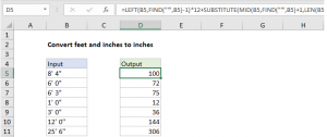 Convert feet and inches to inches in Excel November 4, 2025 - Excel Office