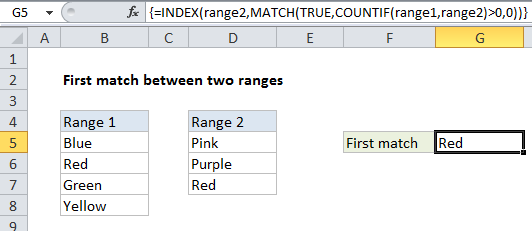 How To Retrieve First Match Between Two Ranges In Excel January 17 