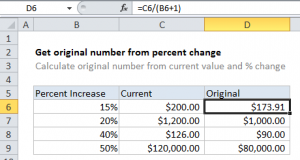 How to get original number from percent change in Excel August 3, 2024 ...
