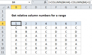 How to get relative column numbers in a range in Excel October 23, 2025 - Excel Office