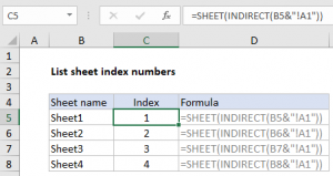 List worksheet index numbers in Excel December 11, 2025 - Excel Office