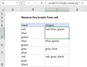 Remove line breaks in a cell in Excel September 22, 2025 - Excel Office