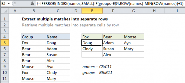Extract multiple matches into separate rows in Excel October 14, 2025 - Excel Office