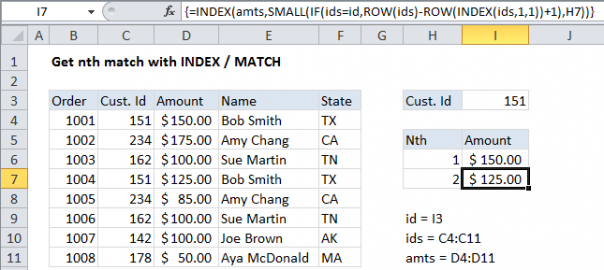 Get nth match with INDEX / MATCH in Excel October 28, 2025 - Excel Office