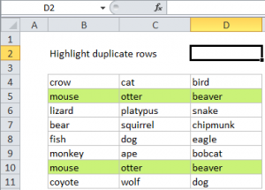 Highlight duplicate rows in Excel October 13, 2025 - Excel Office