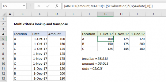 Multi-criteria lookup and transpose in Excel August 28, 2024 - Excel Office